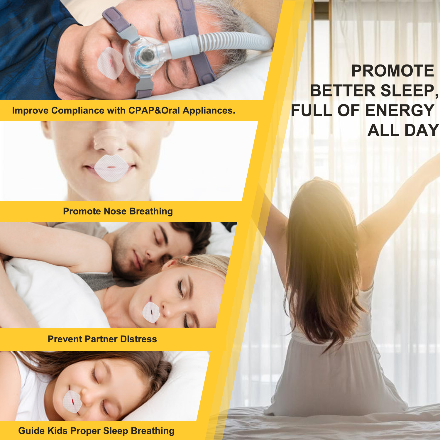 Sleep Strips Mouth Tape for Sleeping - Forcpap For better sleep - Your ...