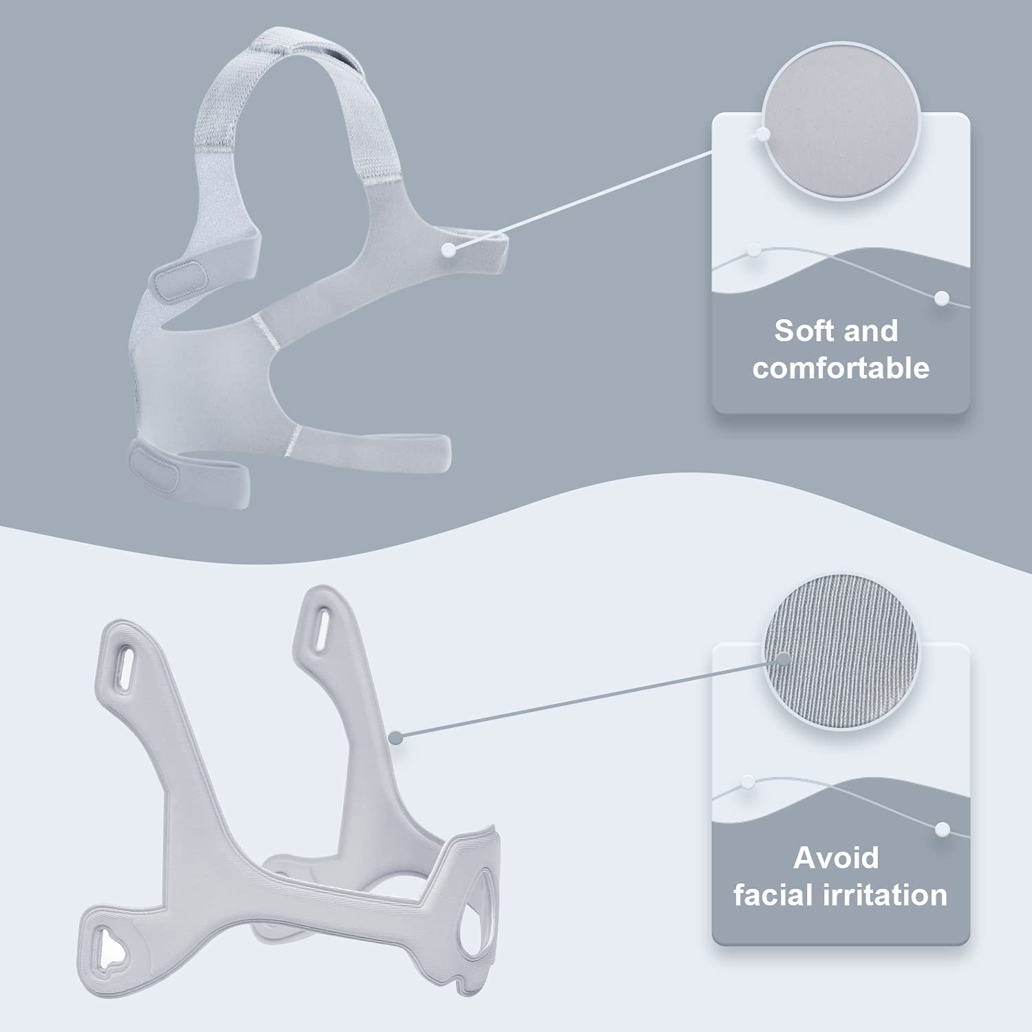 CPAP Headgear Strap 2Packs for Standard CPAP Masks - Forcpap